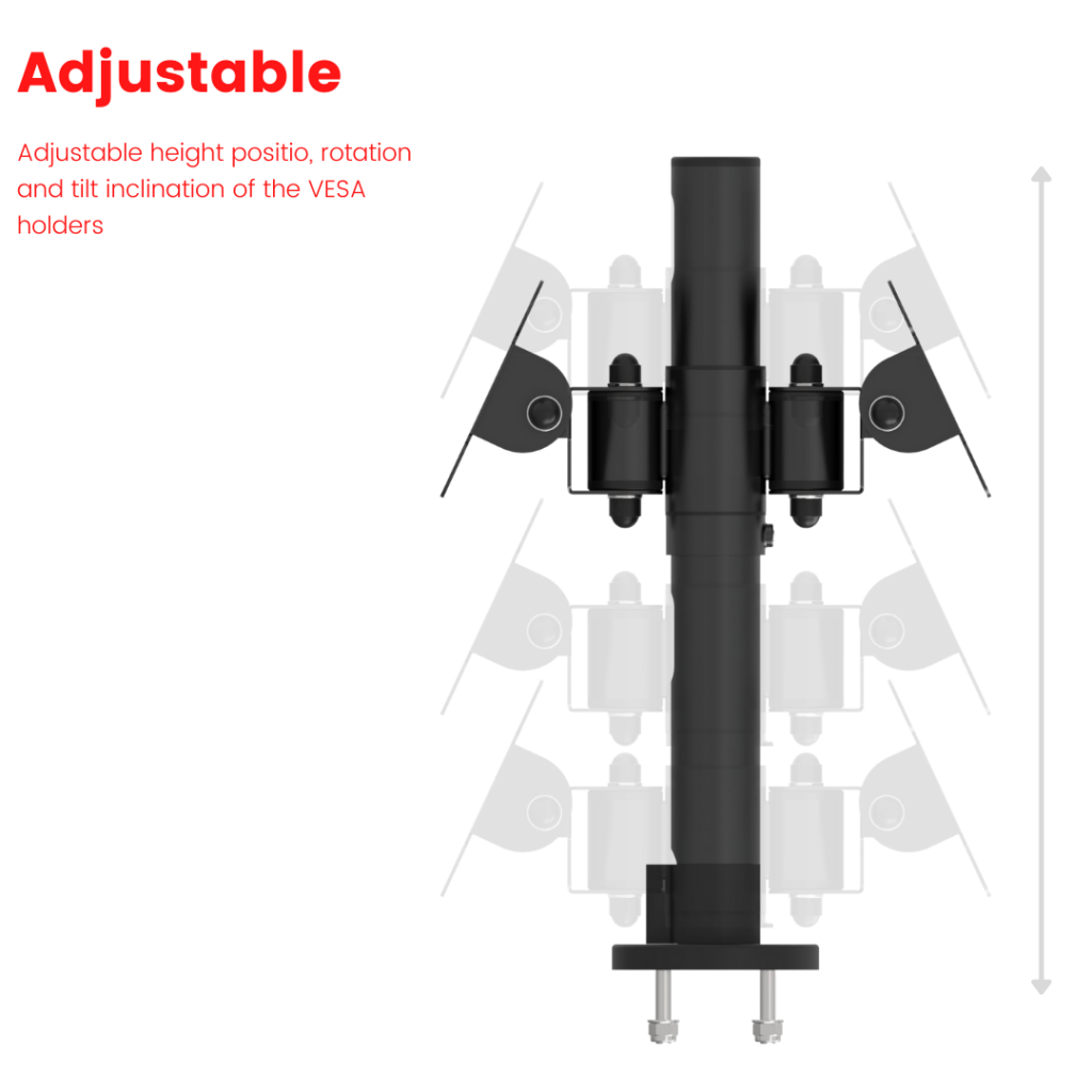 Double VESA 75/100 Ergonomic Mount | Modular POS Solution